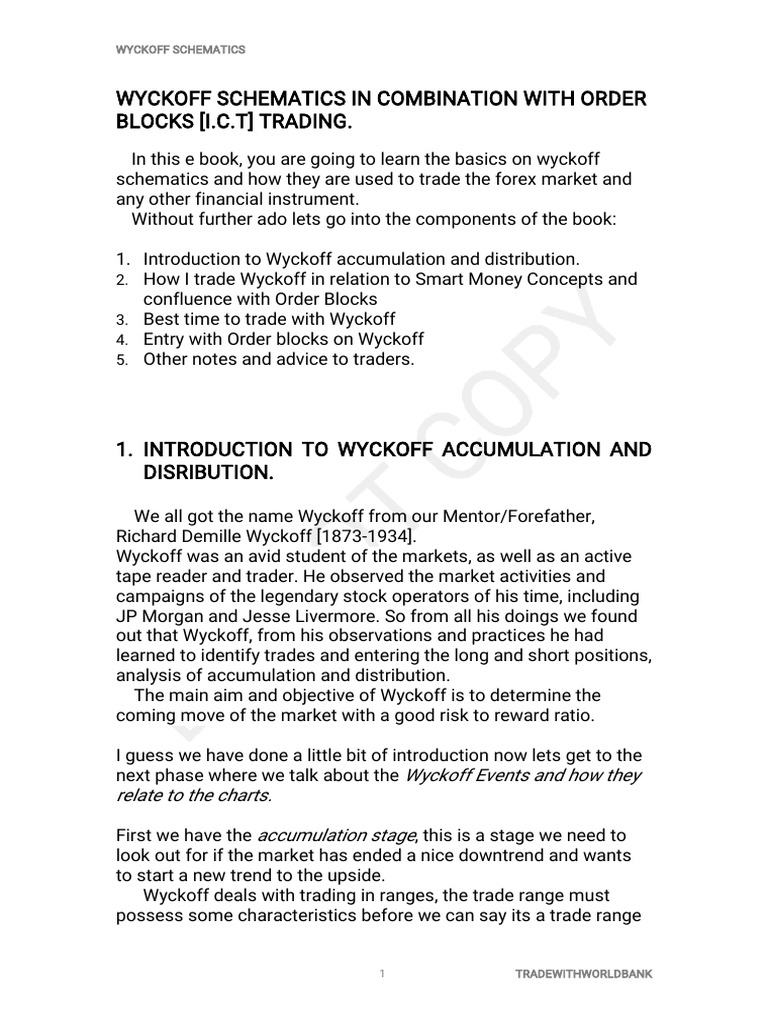 Wyckoff and Smart Money Concept (Order Blocks) | PDF