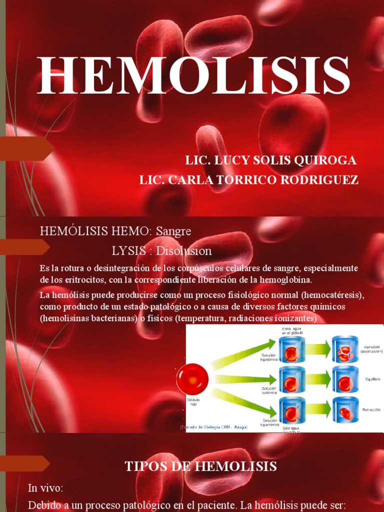 Hemolisis Exposi | PDF | Sangre | Fluidos corporales