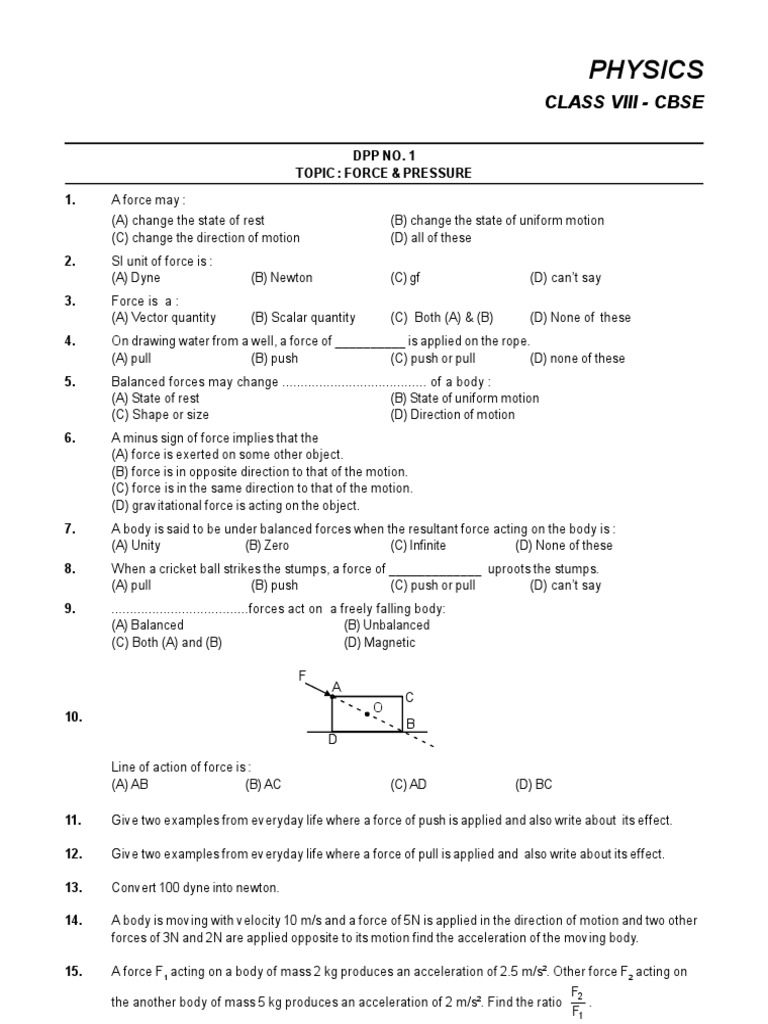 Physics: Class Viii - Cbse | PDF