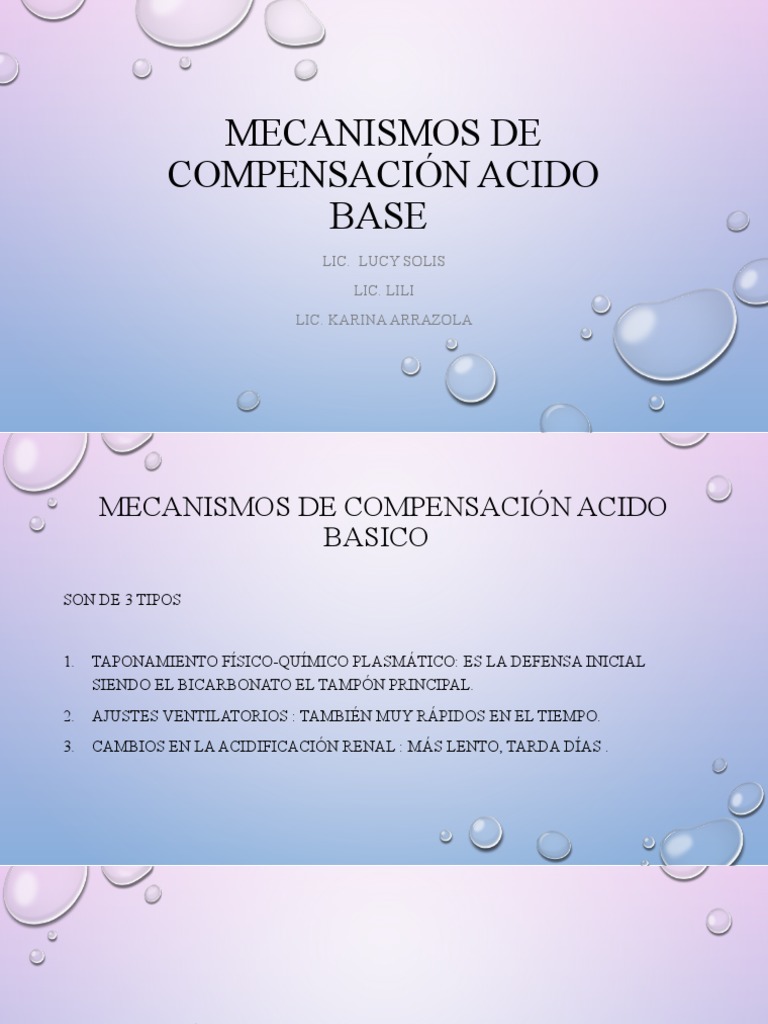 Mecanismos de Compensación Acido Base | PDF | Enfermedades y trastornos ...