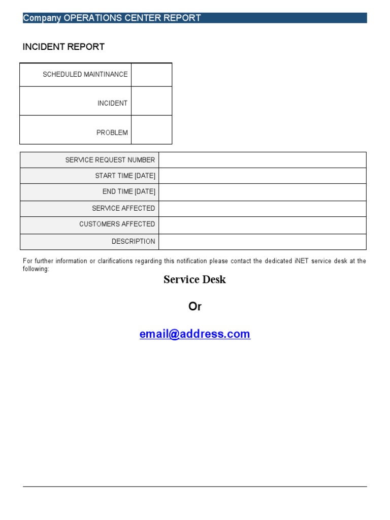 ISP Incident Report Example | PDF