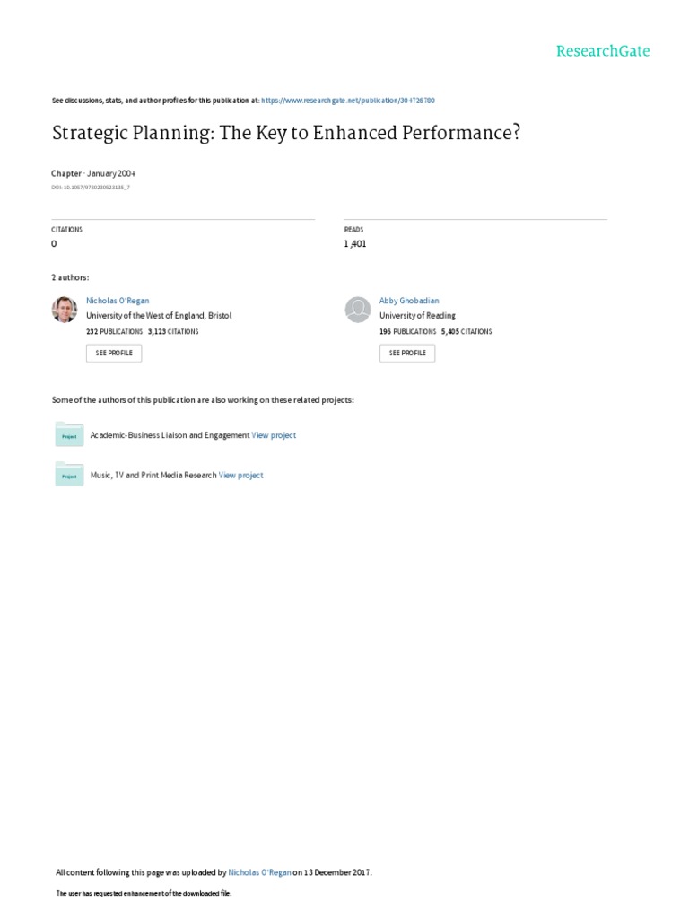 Formal Planning in Orgs | PDF | Strategic Planning | Business