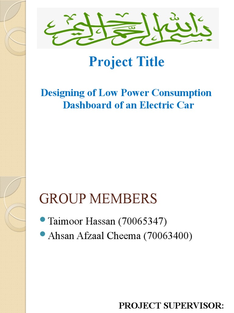 Project Title: Designing of Low Power Consumption Dashboard of An ...