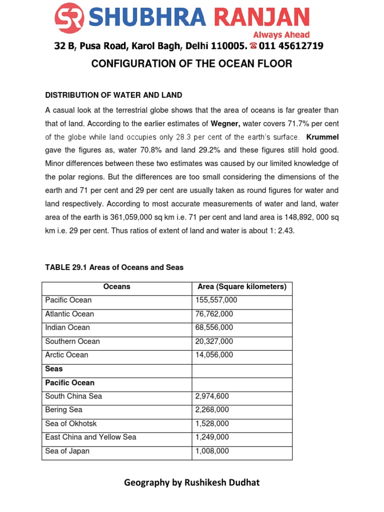 Ocean Floor Configuration Overview | PDF | Continental Shelf | Sea