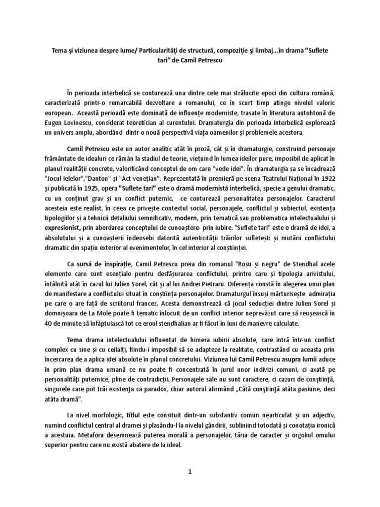 Suflete Tari - Eseu General | PDF