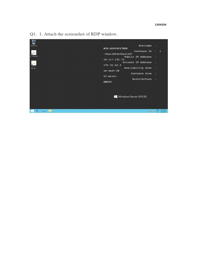 RDP Window Screenshot Instructions | PDF | Computers