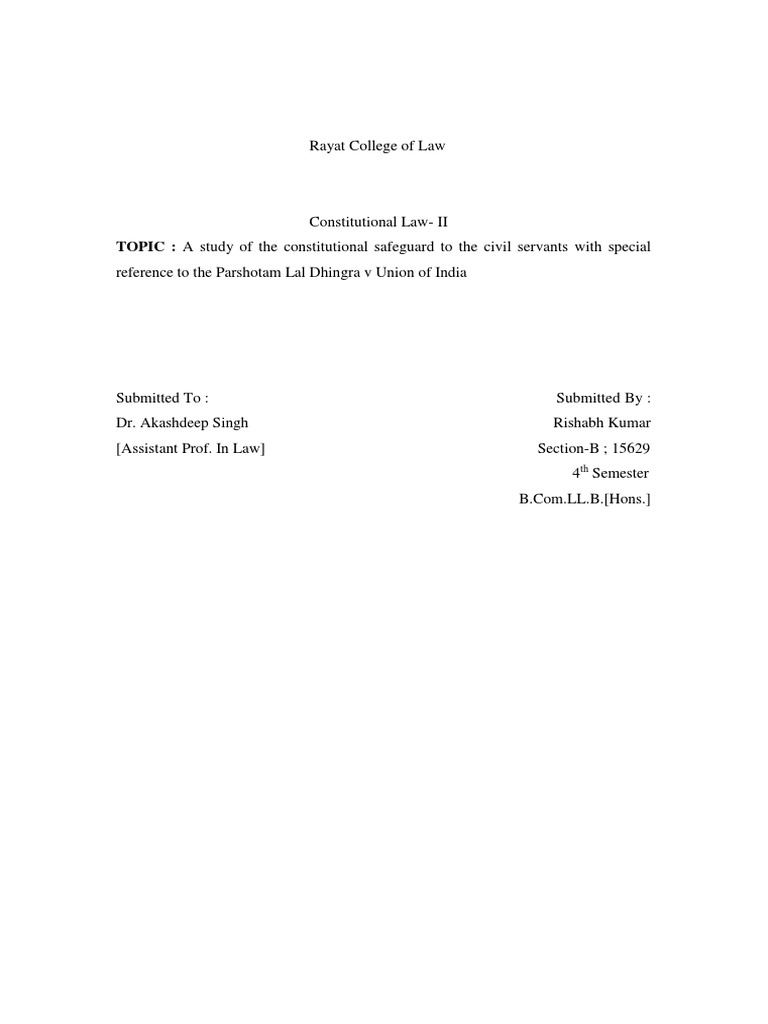 Constitutional Safeguards | PDF | Common Law | Supreme Court Of India