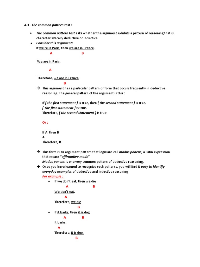 4.3 The Common Pattern Test | PDF