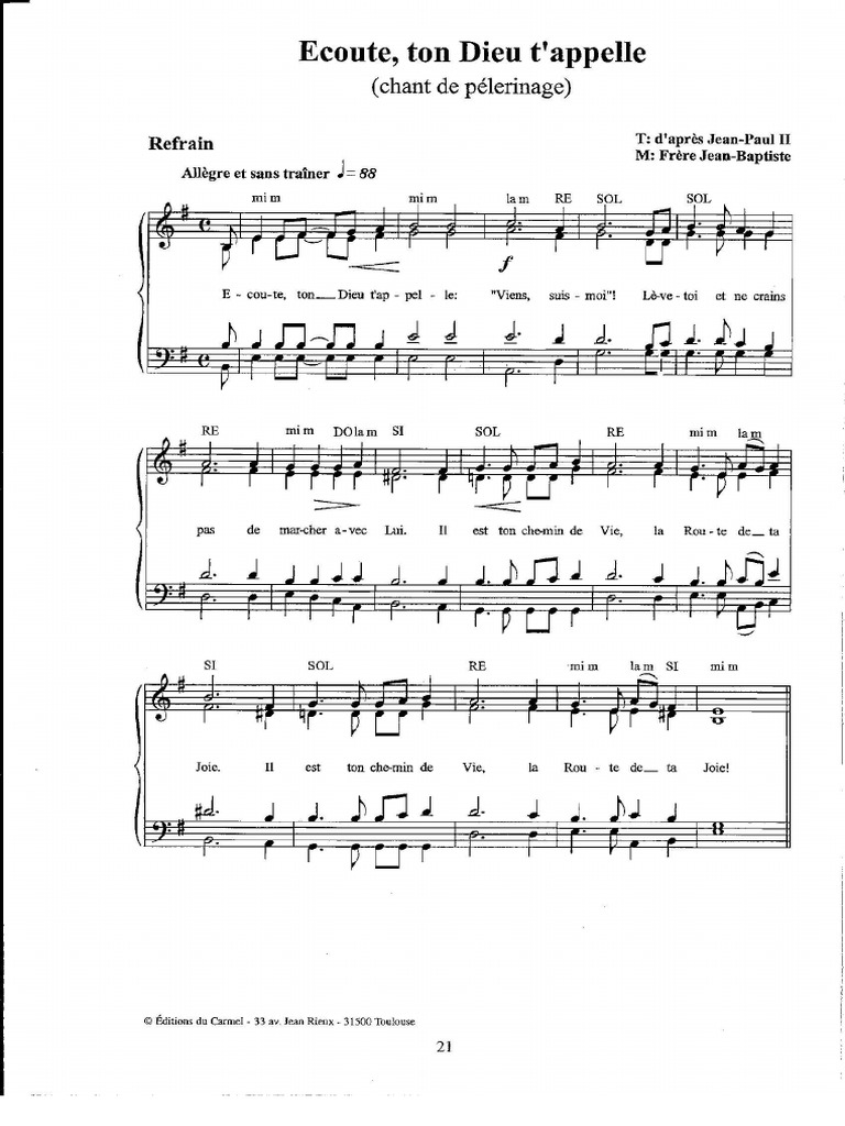 Ecoute Ton Dieu T Appelle | PDF