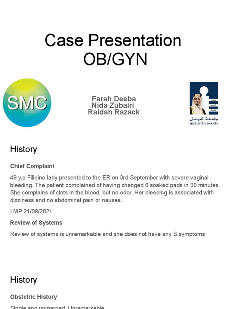 Case Presentation OB - GYN | PDF | Medical Specialties | Clinical Medicine
