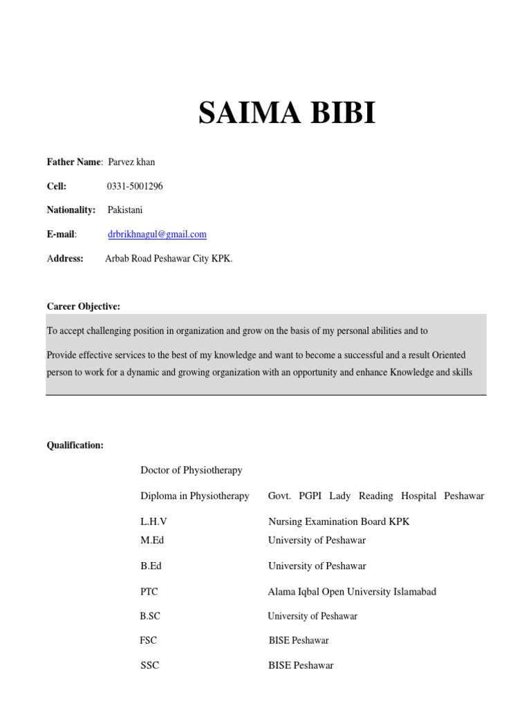 Saima Bibi | PDF | Khyber Pakhtunkhwa | Health Sciences