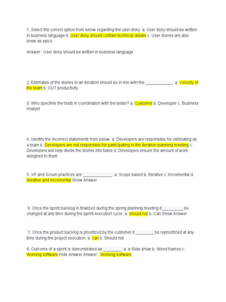 Agile Answer | PDF | Agile Software Development | Scrum (Software Development)