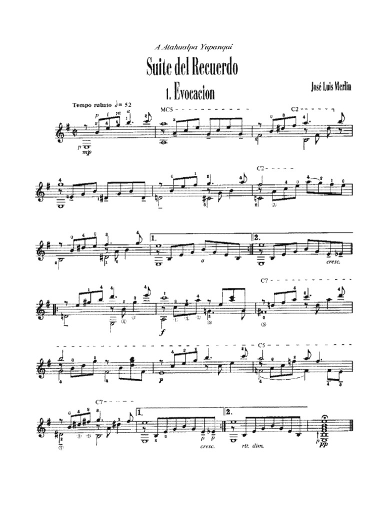 Jose Luis Merlin-Evocation-SheetMusicTradeCom | PDF