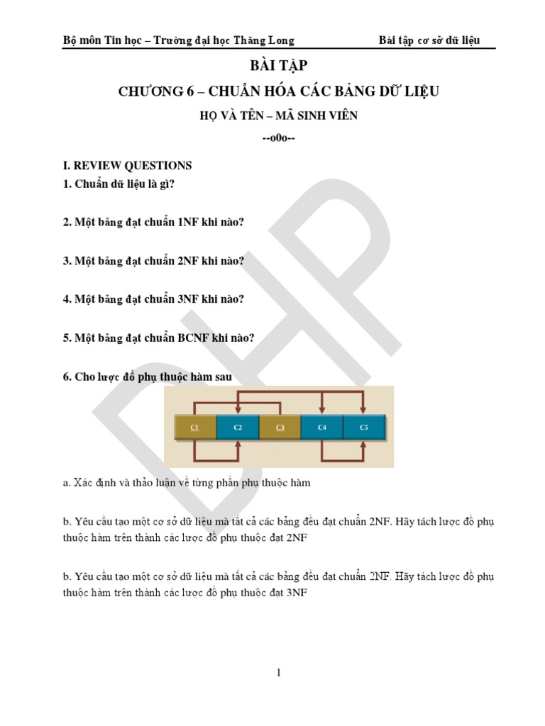 Chapter6 Normalization Of Database Tables Pdf