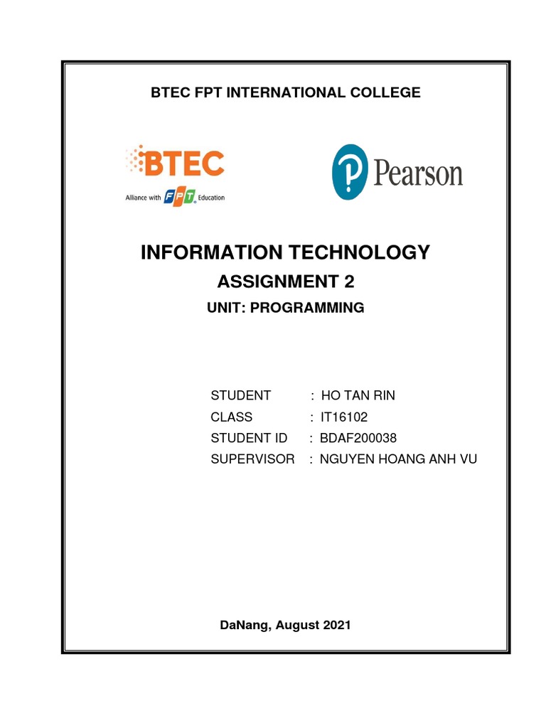 Ho Tan Rin Asm2 Programming | PDF | Inheritance (Object Oriented ...