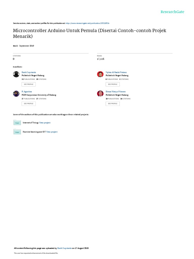 Microcontroller Arduino Untuk Pemula (Disertai Contoh-Contoh Projek ...