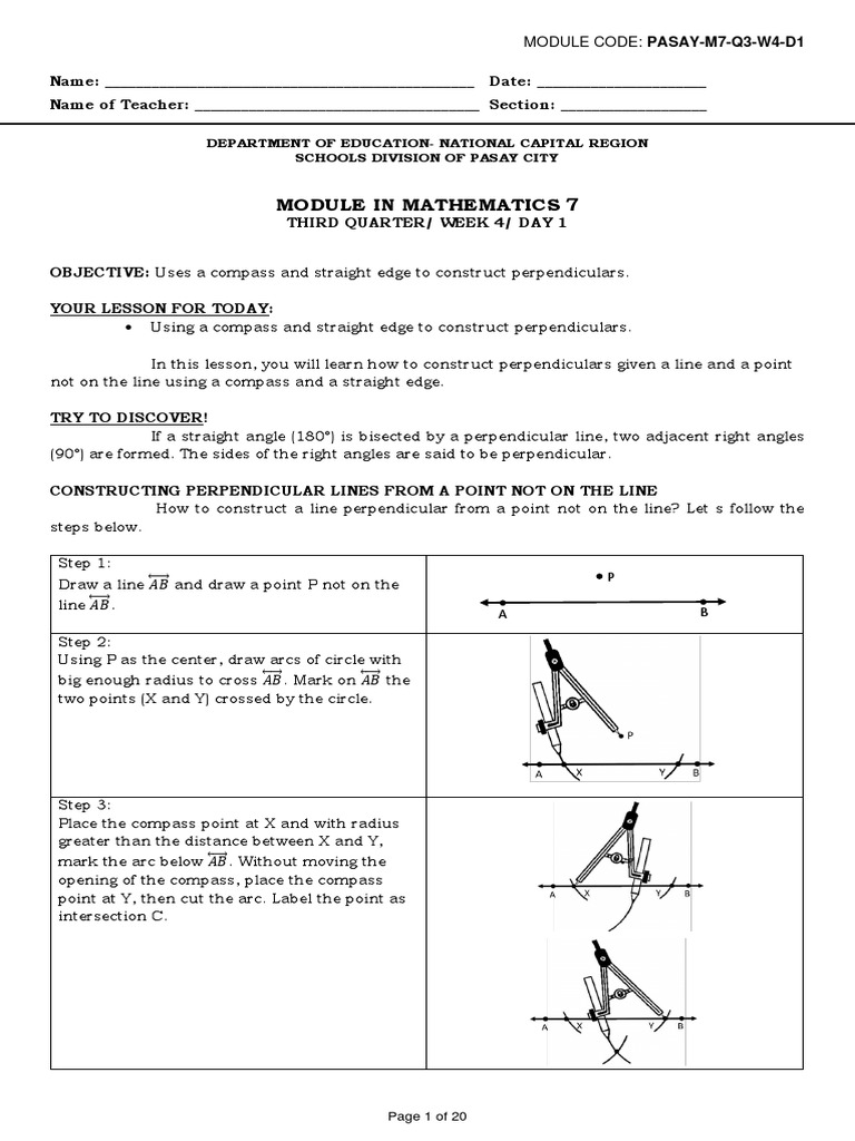 Module in Mathematics 7: Department of Education-National Capital ...
