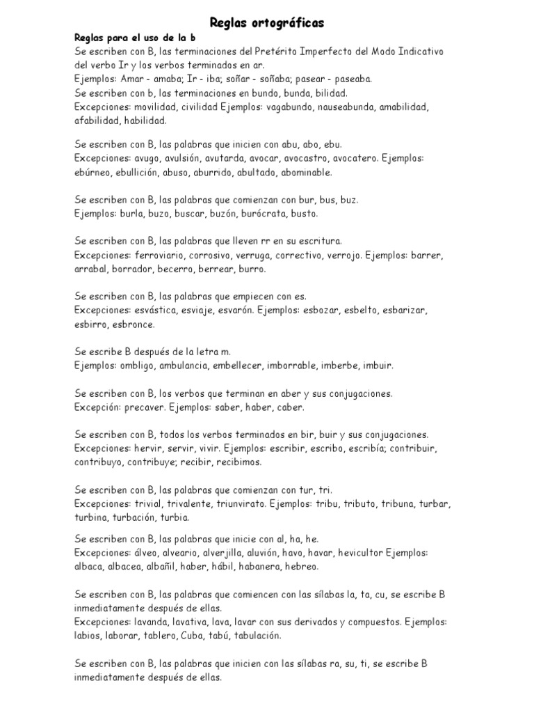 Reglas ortográficas sobre el uso de las letras b, g, j, c, s, z, x ...