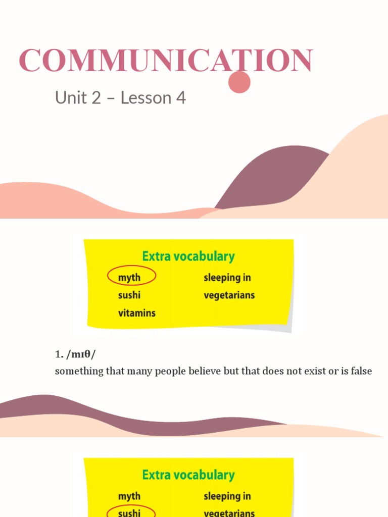 Communication: Unit 2 - Lesson 4 | PDF | Science & Mathematics