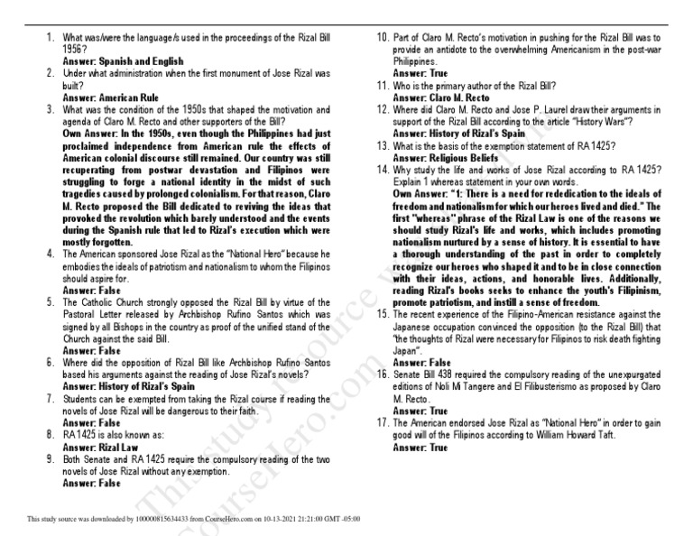 Ge LWR Quiz Ra 1245 PDF | PDF | Philippines