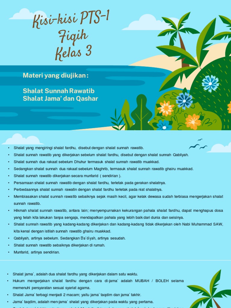 Bahan Belajar PTS - 1 - FIQIH - Kelas 3 | PDF