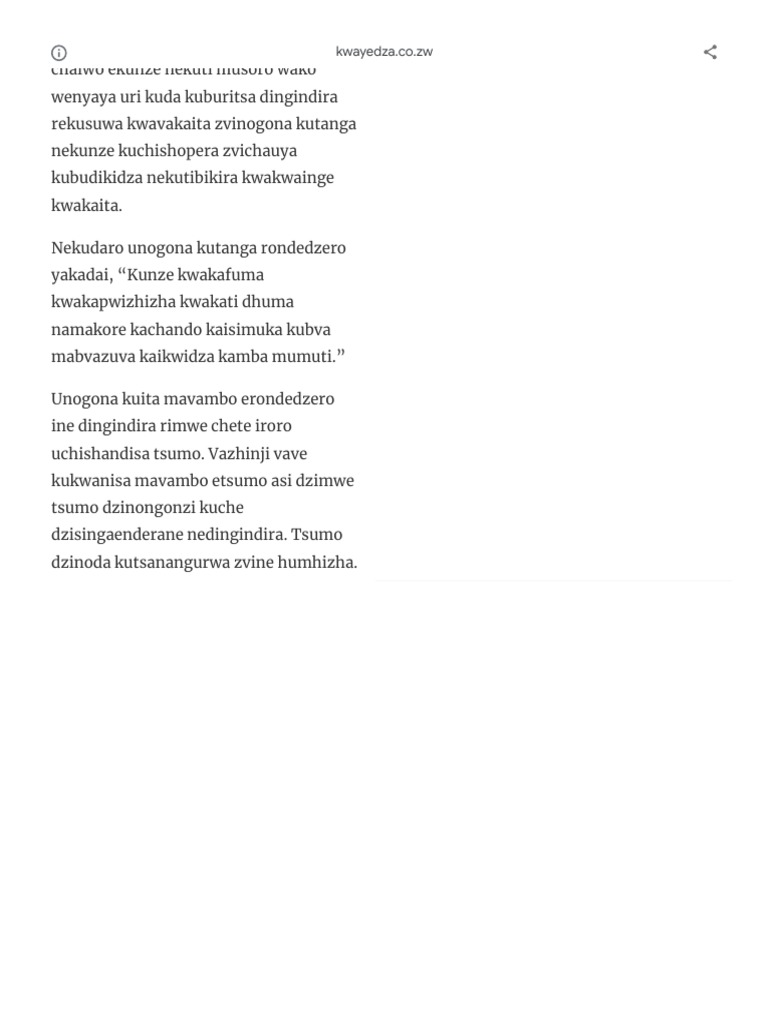 Rondedzero: Mavambo neDingindira | PDF