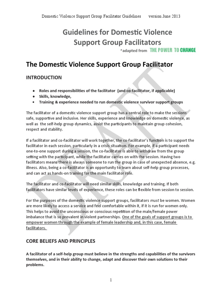 2.1.7. Guidelines For DV Support Group Facilitators (New) | PDF ...