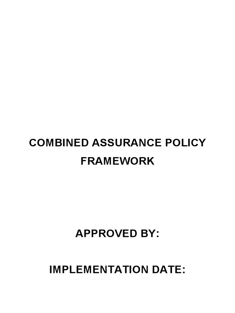 Combined Assurance Policy Framework | Download Free PDF | Internal ...