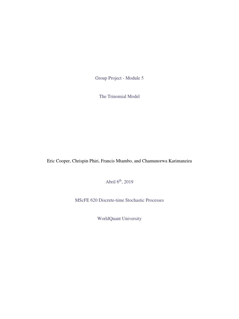 Group Project - Trinomial Model | PDF | Applied Mathematics | Mathematics