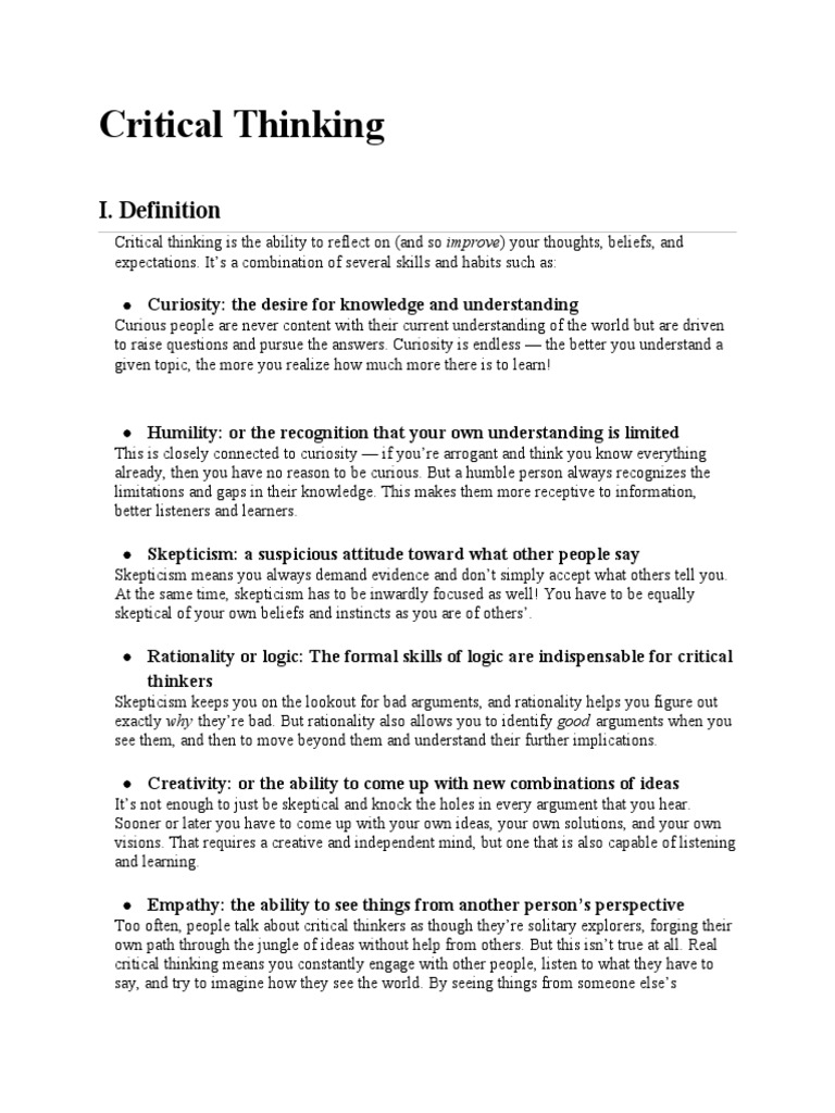 Lesson 2 Critical Thinking | PDF | Critical Thinking | Curiosity