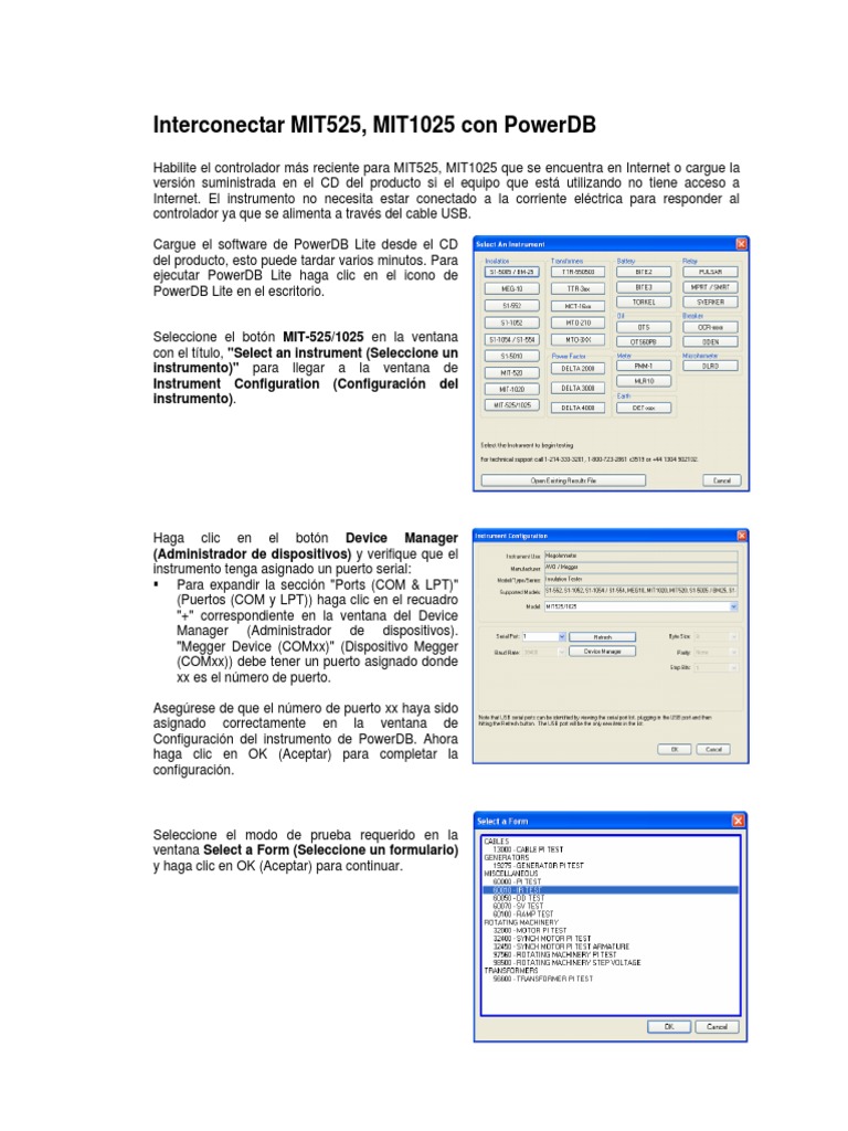Interfacing MIT525 To PowerDB - Spanish (LA) | PDF | Arquitectura de ...