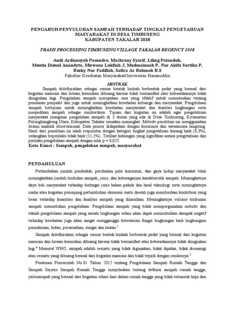 Artikel Sampah | PDF | Pengembangan Diri | Kesehatan Holistik