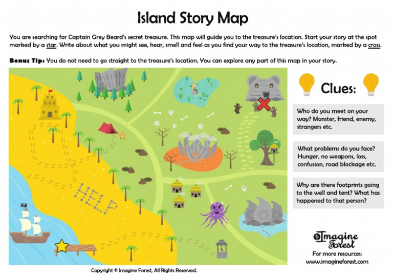 Imagine Forest Printable Treasure Island Story Map | PDF