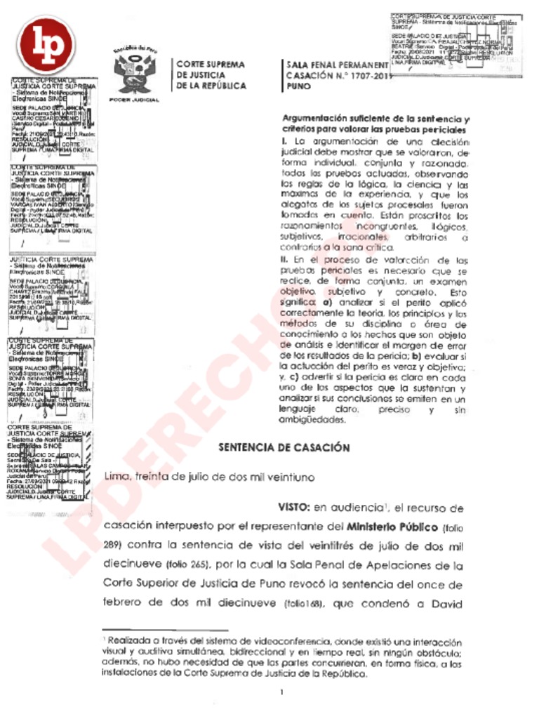 Casacion 1707 2019 Puno LPDerecho | PDF Casacion 1707 2019 Puno LPDerecho | PDF