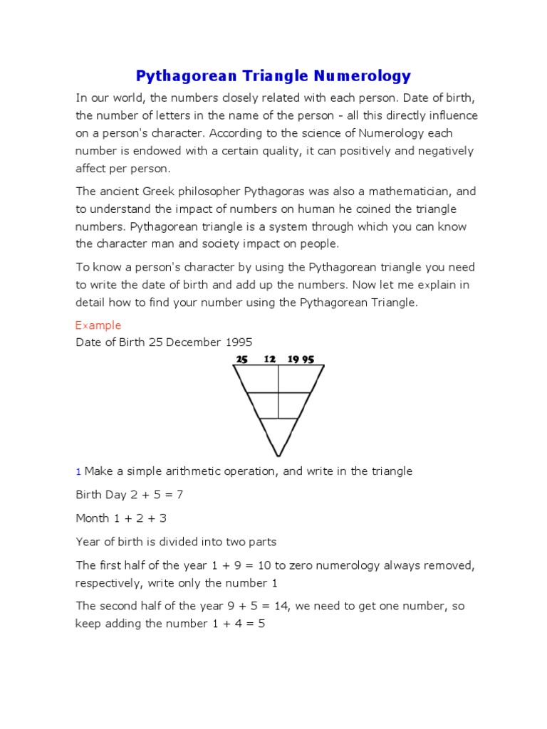 Pythagorean Triangle Numerology 1 | PDF