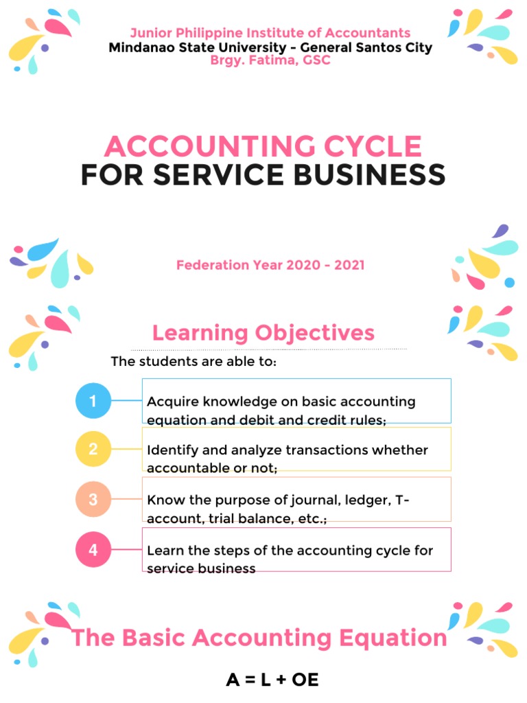 Accounting Cycle: For Service Business | PDF | Debits And Credits ...