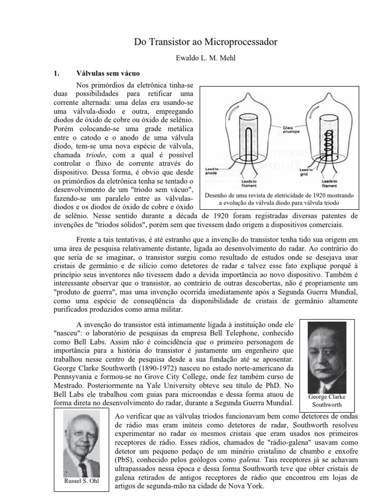 Evolução do Transistor e Válvulas Eletrônicas | PDF