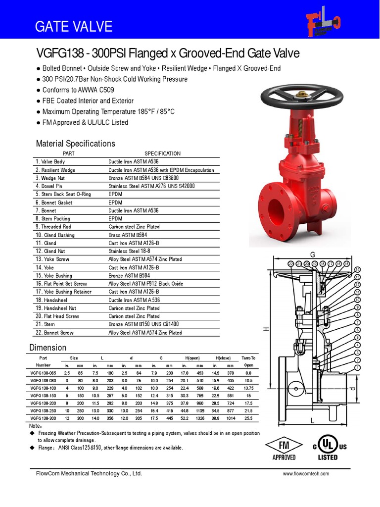 Flowcom - Ranurada y Bridada | PDF | Screw | Valve