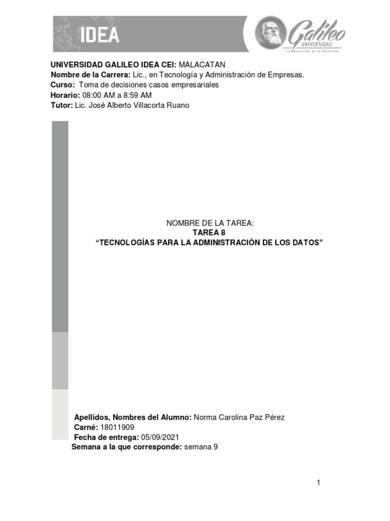 .TAREA 8 Toma de Decisiones Casos Empresariales CASO 8 y Preguntas | PDF | Red de computadoras ...