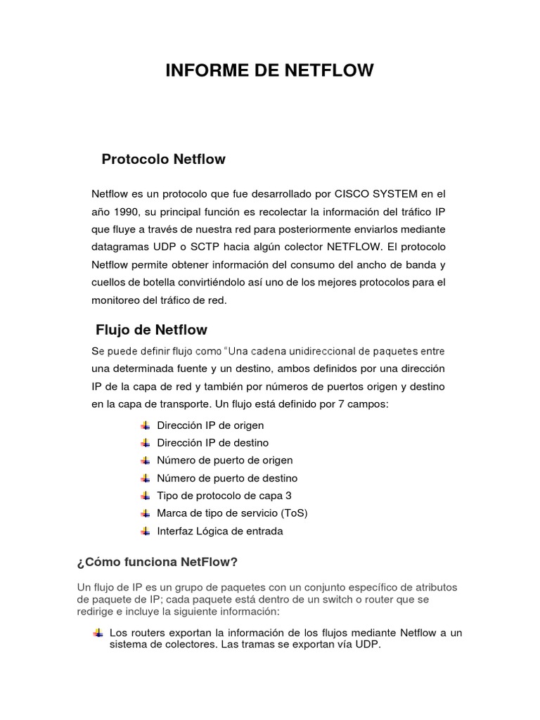 Informe de Netflow | PDF | Protocolos de internet | Enrutador (Computación)