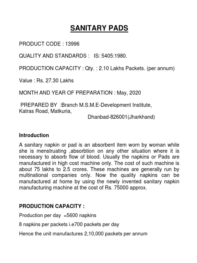 Sanitary Pad | PDF