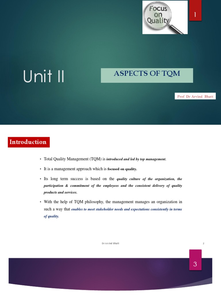 Unit II - TQM | PDF | Audit | Iso 9000