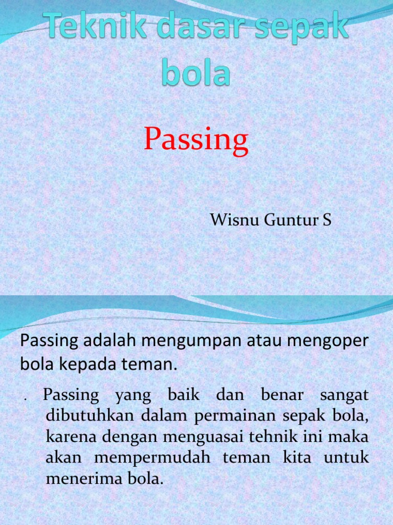 7 Teknik Dasar Passing | PDF