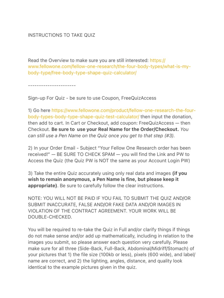 Instructions To Take Quiz | PDF | Point Of Sale | Spamming