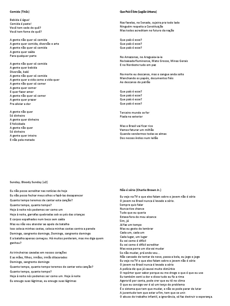 Impressão 1 - Letras Das Musicas | PDF