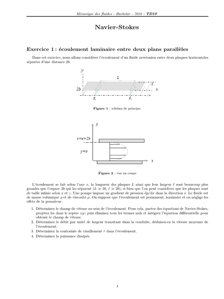 MecaFlu2016 TD10 | PDF | Écoulement laminaire | Fluide