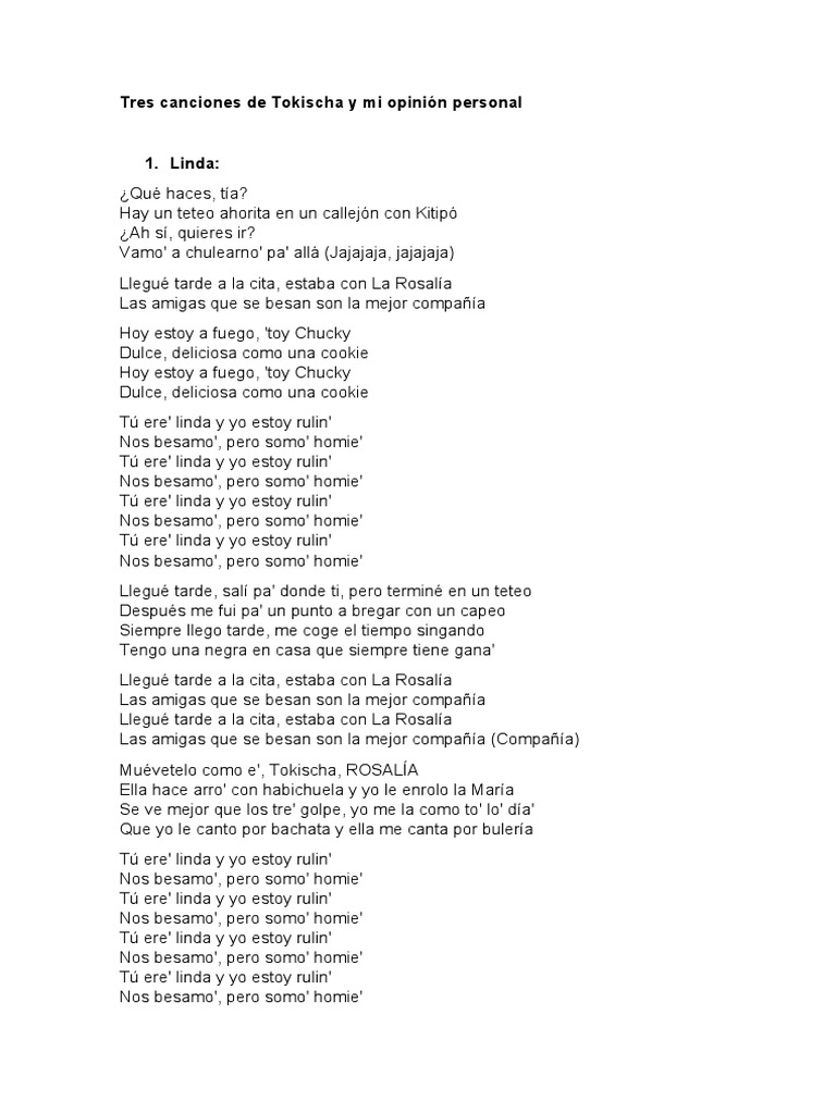 Canciones de Tokischa | PDF