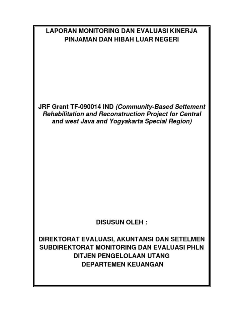 Contoh Laporan Monitoring Proyek | PDF