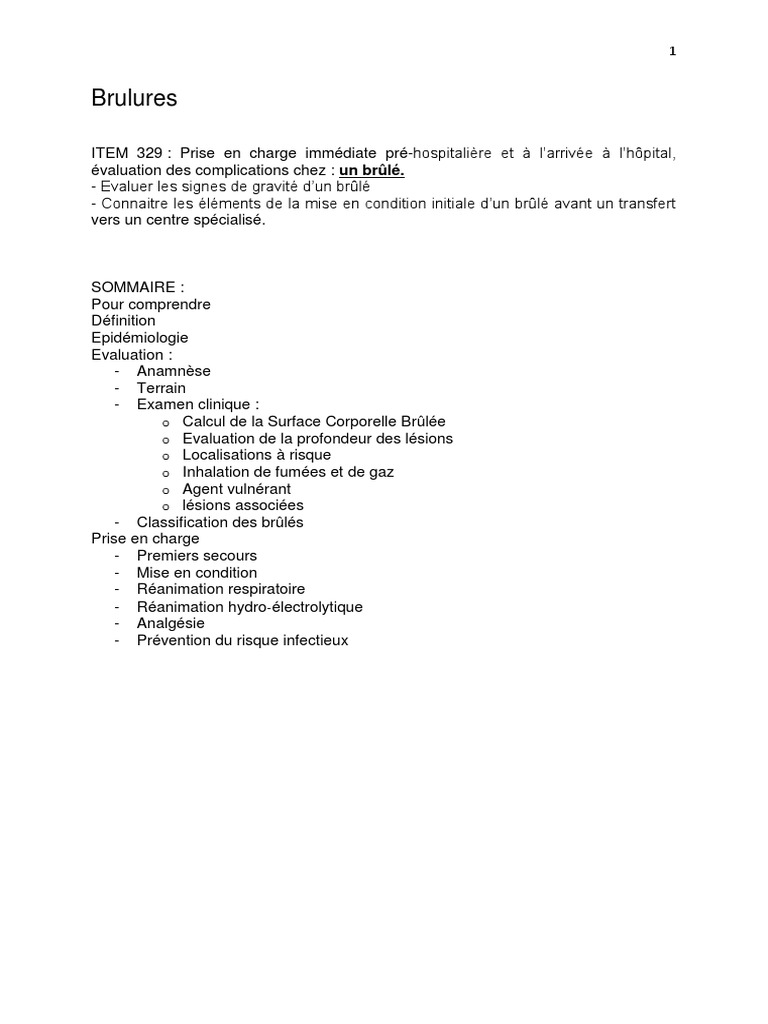 Brulures | PDF | Brûlure | Hypothermie