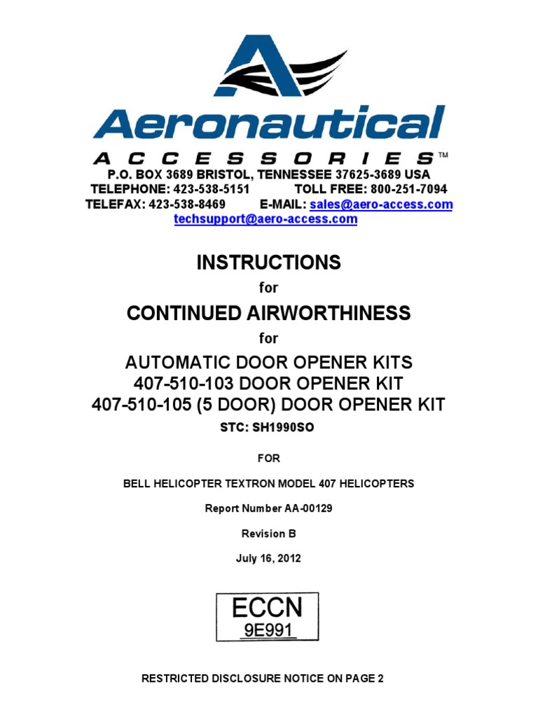 Instructions Continued Airworthiness | PDF | Baggage | Aviation